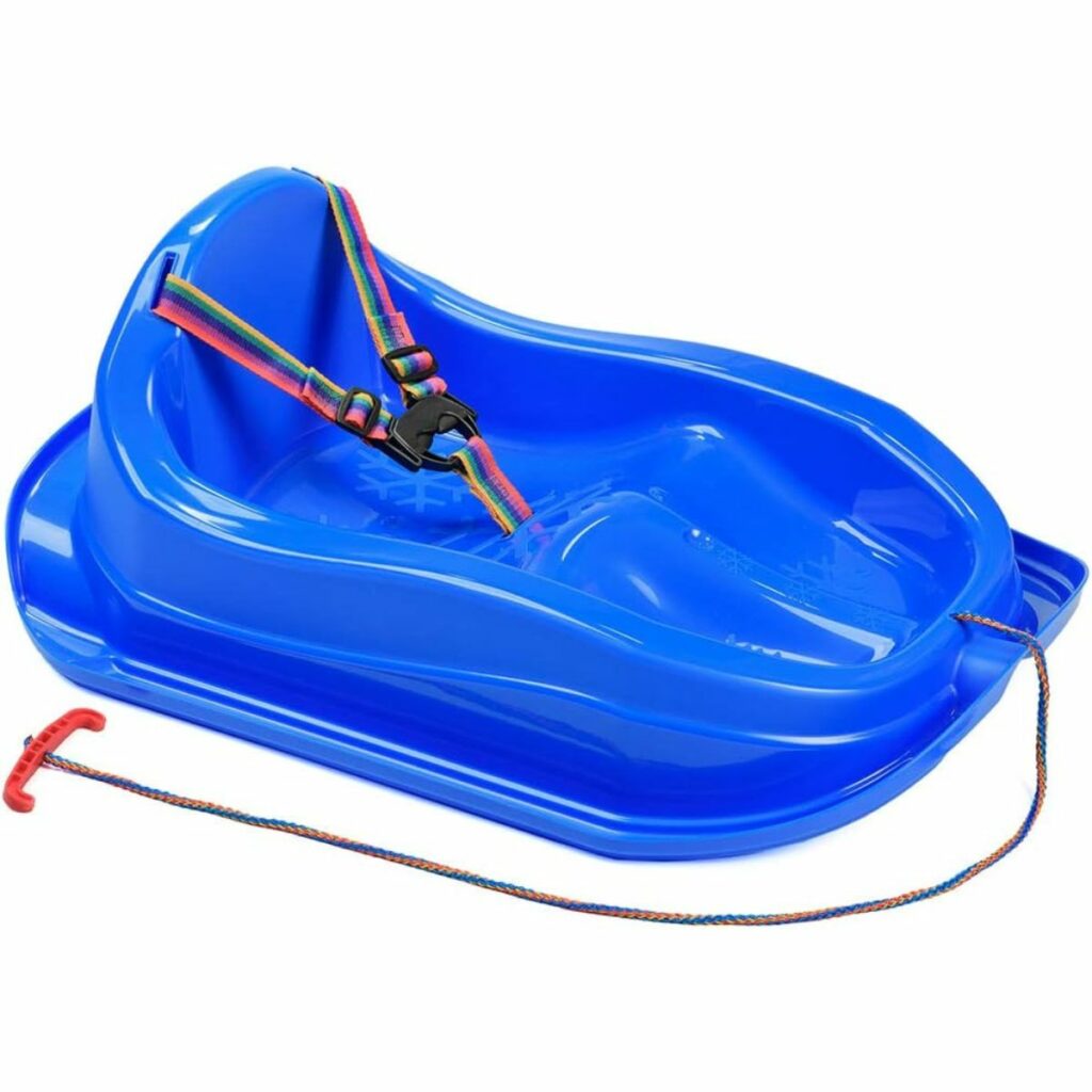 Slee met rugleuning - Plastic Slee - Kinderslee blauw